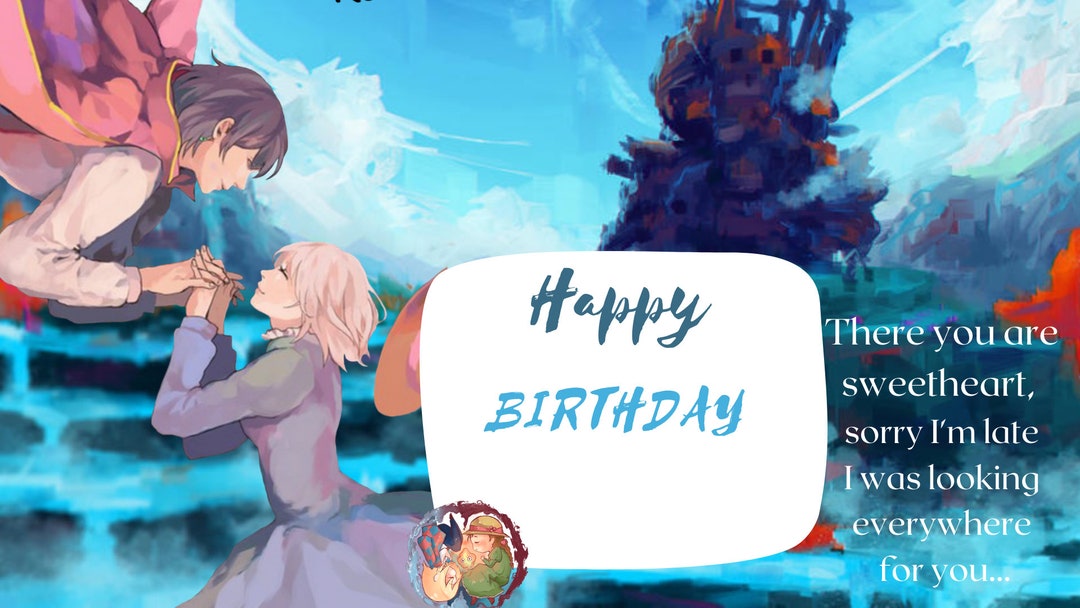 Howl's Moving Castle Birthday Card Ghibli Themed Birthday Card Anime ...