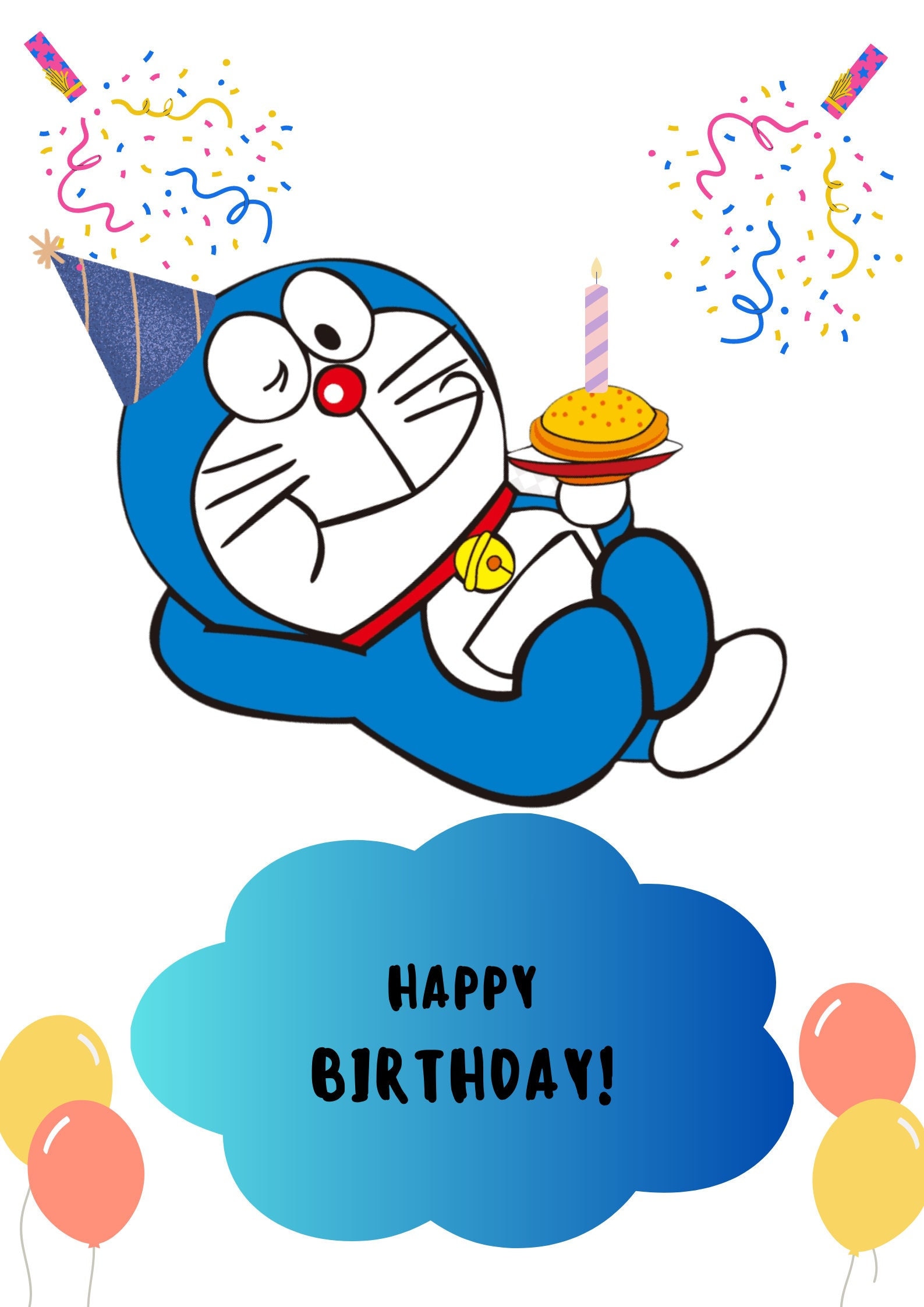 Doraemon Birthday Card Template