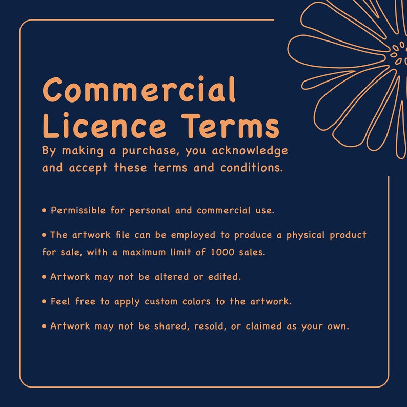 Commercial Licence Single Use Only - Etsy