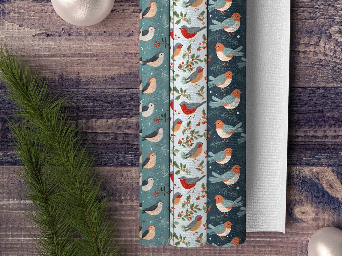 Cute Robins Digital Paper, 15 Seamless Patterns for Crafting Projects ...