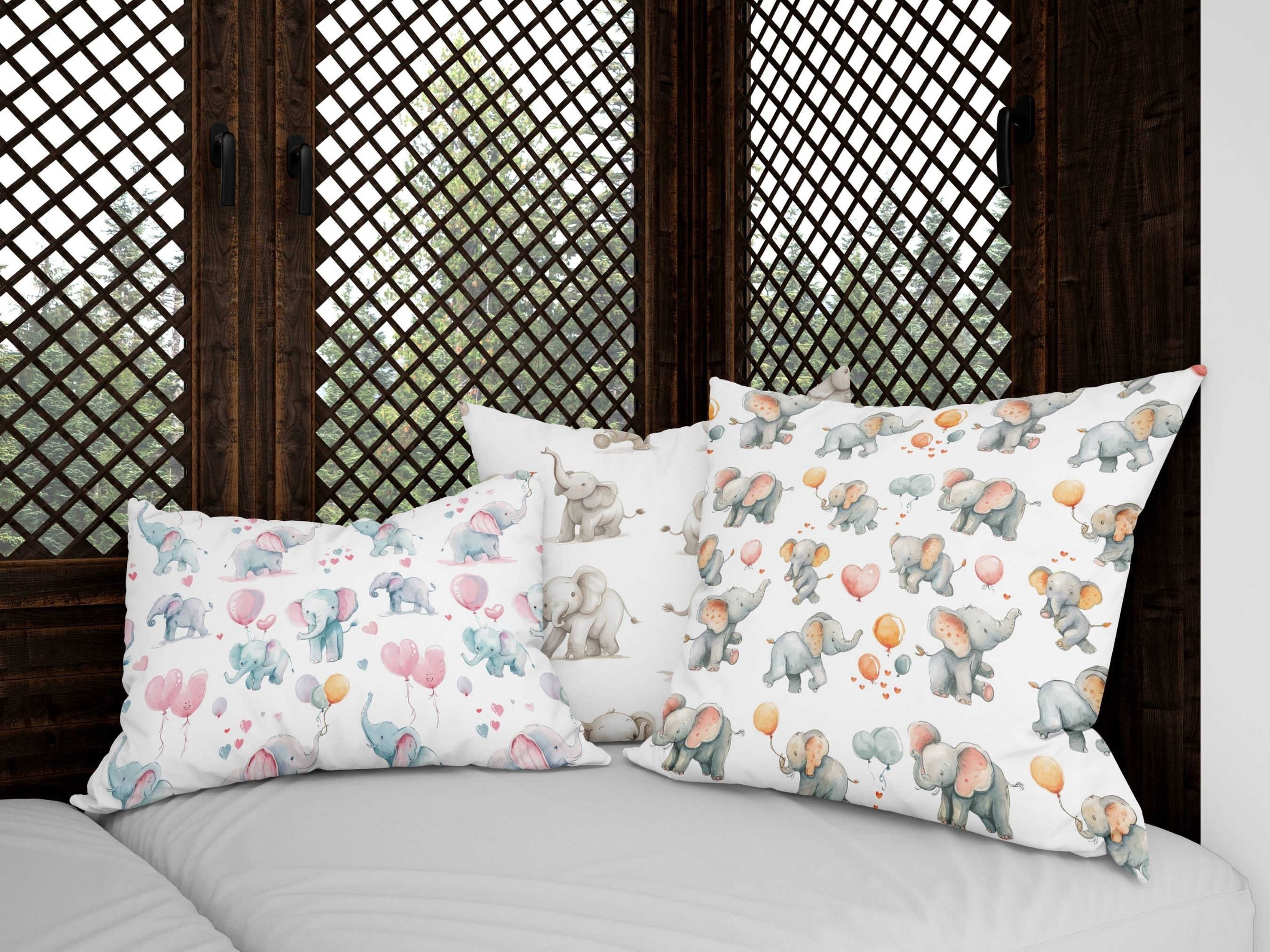 Cute Elephants Digital Paper, 10 Seamless Watercolor Patterns ...