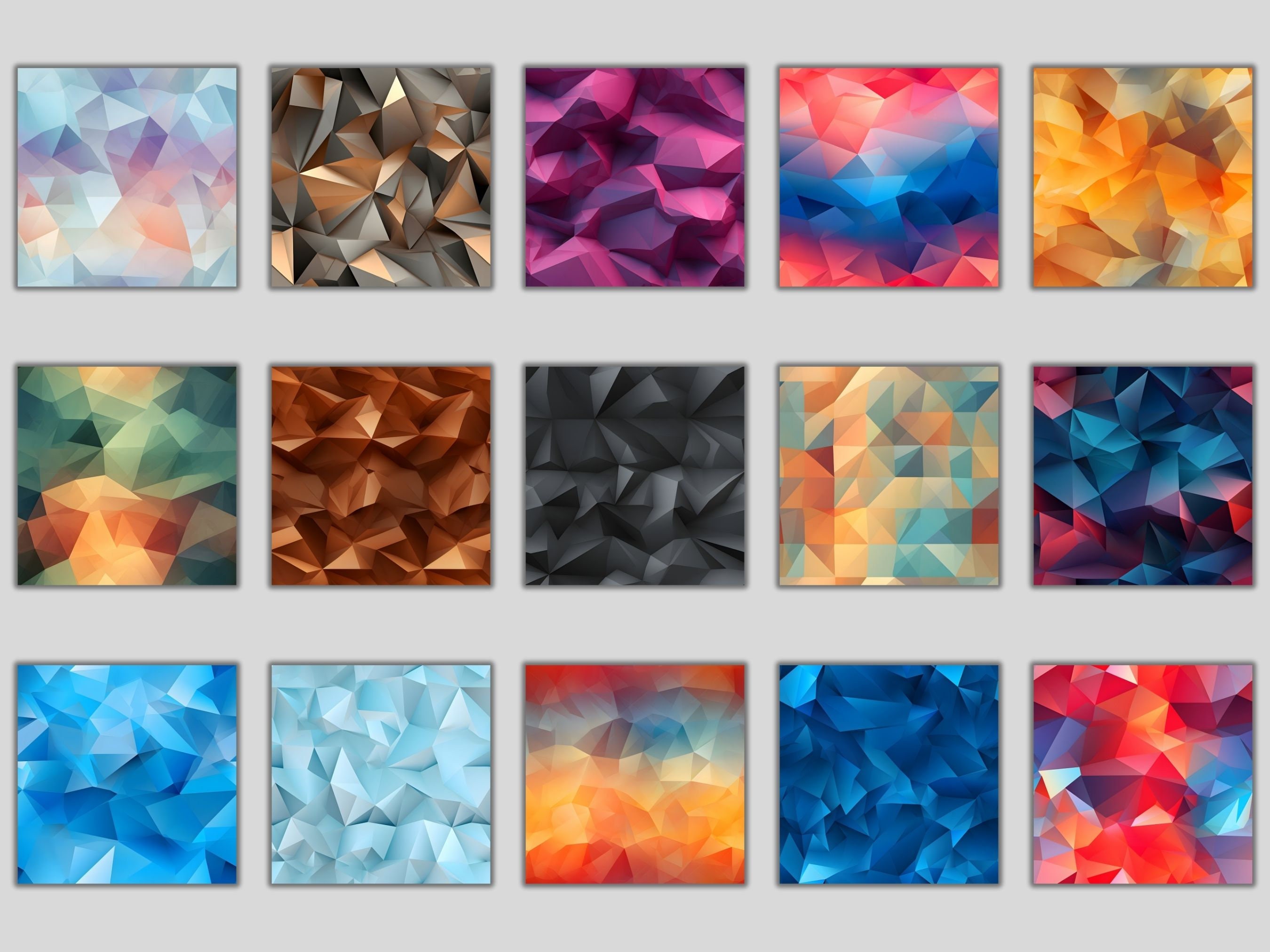 Low Poly Pattern Background, Digital Paper, Colorful Pattern, 15 ...