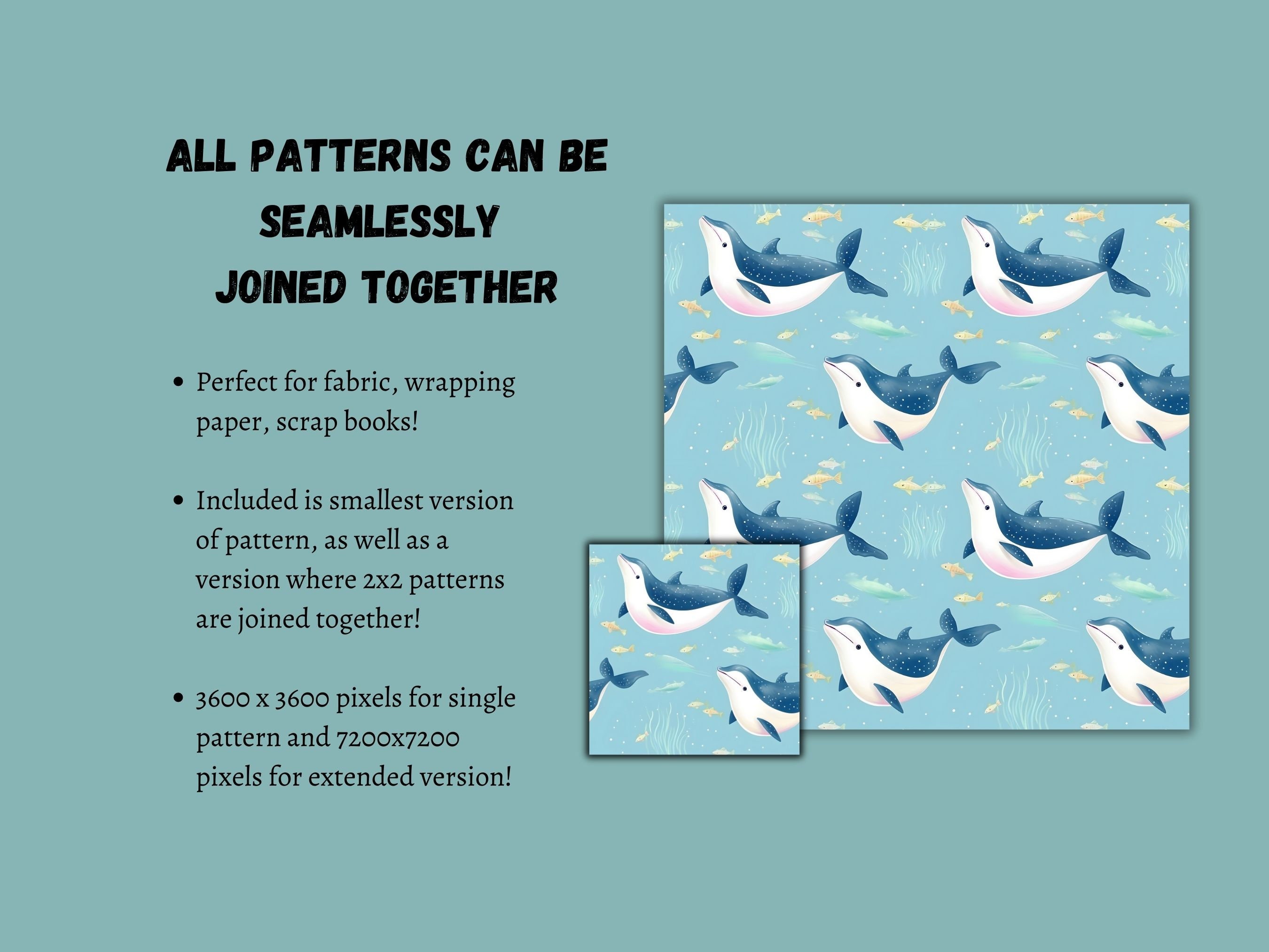 Underwater Life Digital Paper, Ocean and Sea Life, 15 Seamless Patterns ...