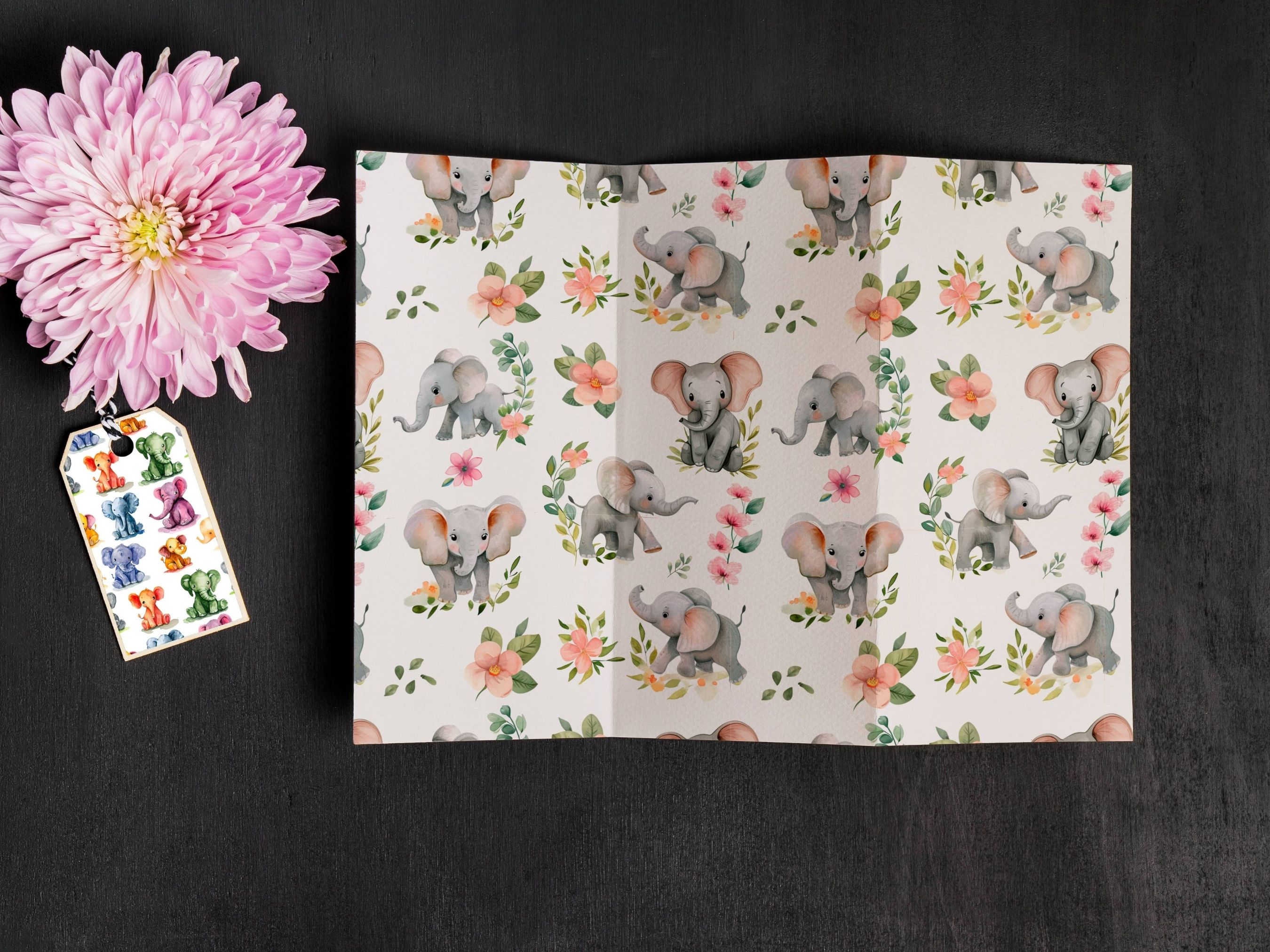 Cute Elephants Digital Paper, 10 Seamless Watercolor Patterns ...