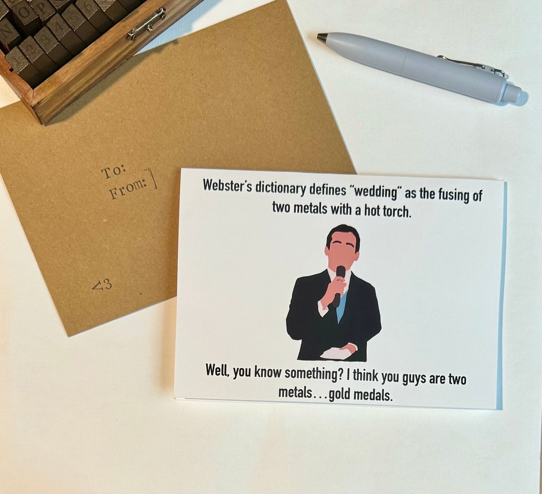 The Office Funny Wedding Card Gold Medals - Etsy