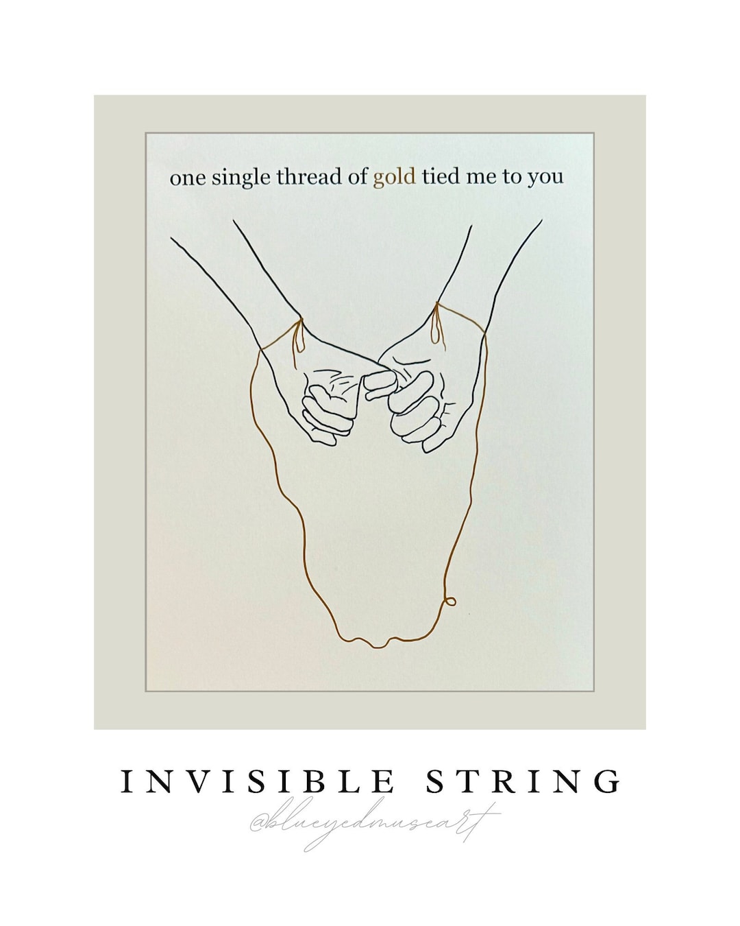 Invisible String Thread of Gold Minimalist Art Print - Etsy