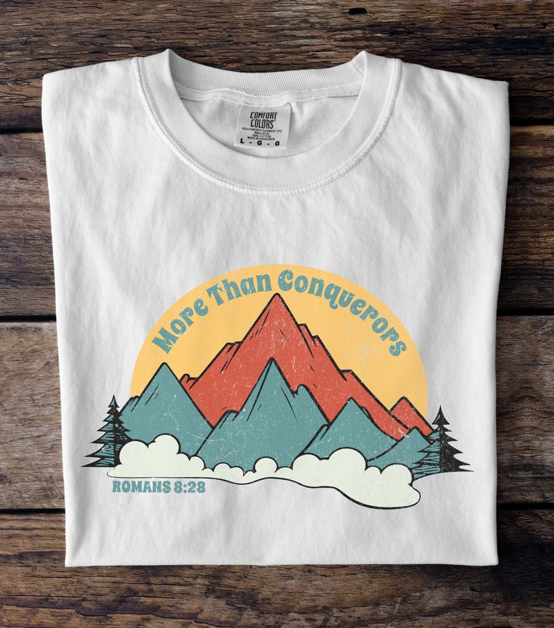 Romans Bible Verse Shirt Comfort Colors More Than Conquerors Tshirt ...