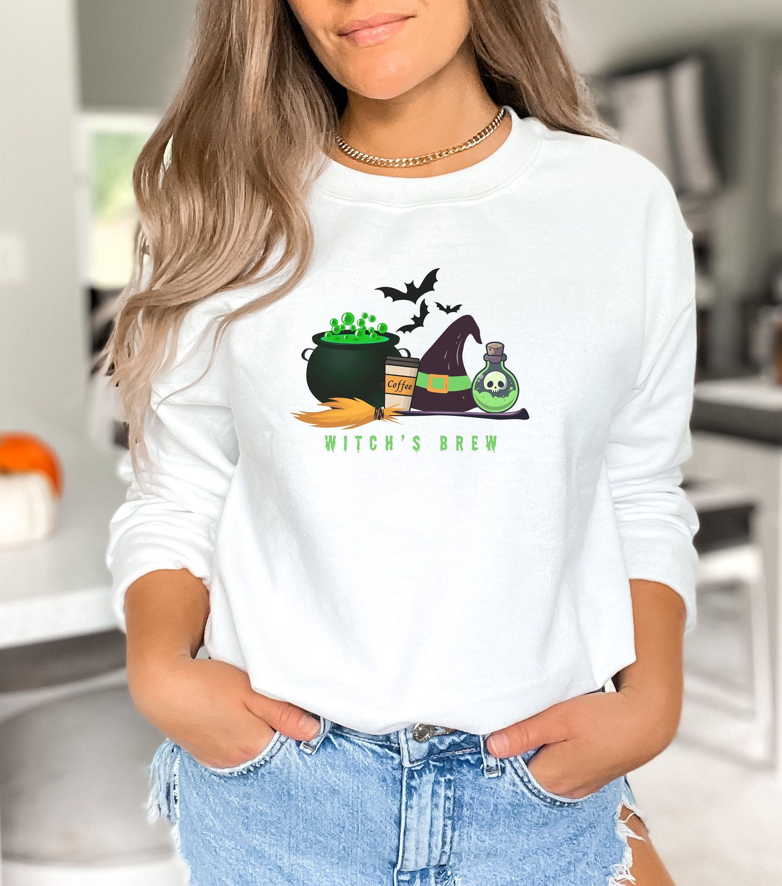 Witch's Brew Sweatshirt Halloween Sweatshirt Coffee Sweatshirt Spooky ...