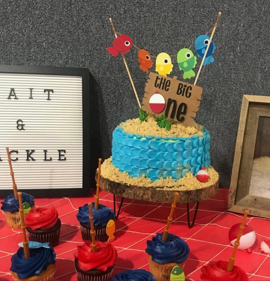 The Big One Cake Topper, O'fishally One, Fishing, Bobber, Fish Bob ...