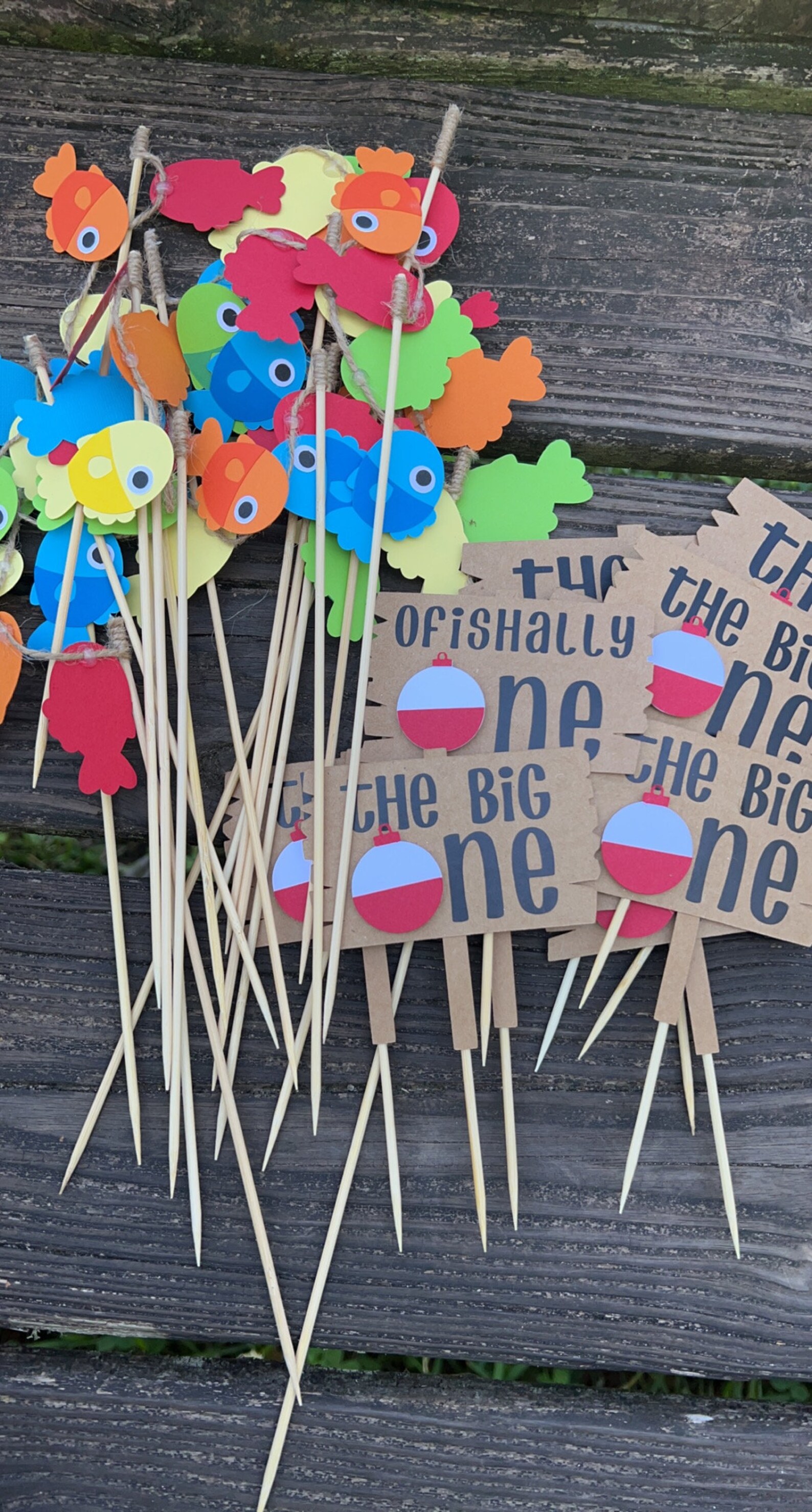 The Big One Cake Topper, O'fishally One, Fishing, Bobber, Fish Bob ...