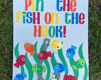 Pin the Fish on the Hook Birthday Party Game - Etsy
