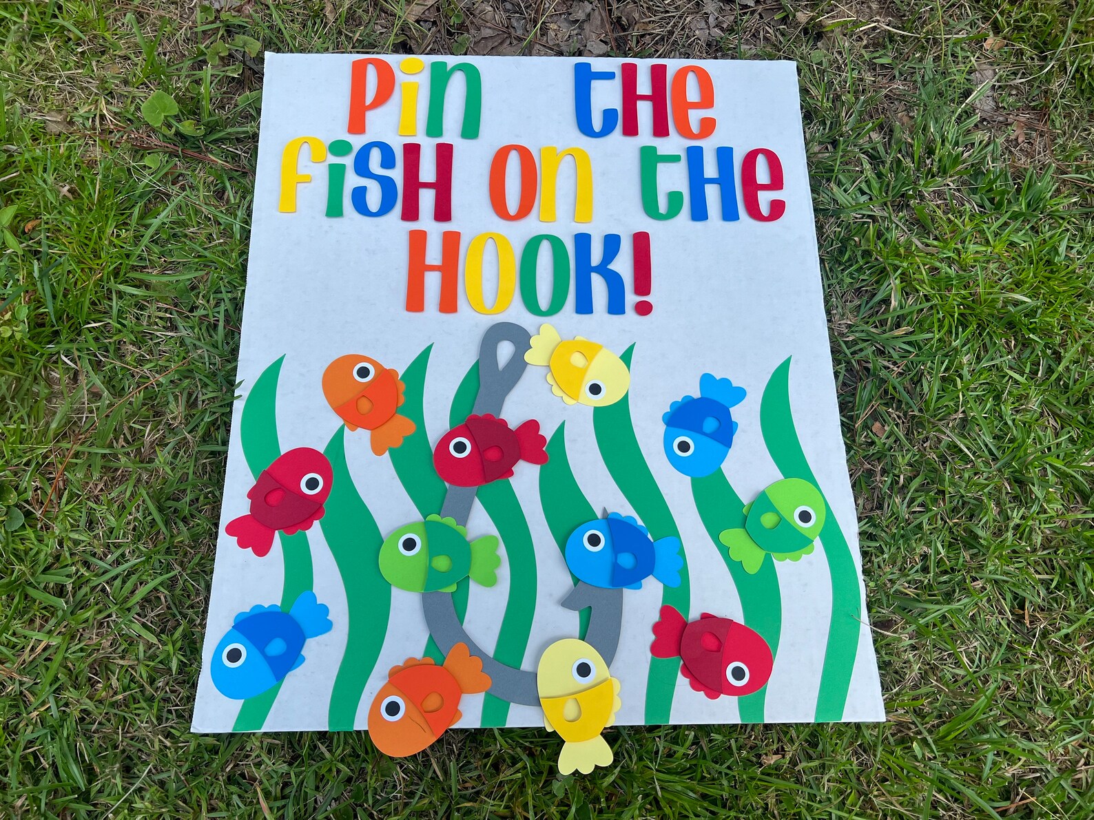 Pin the Fish on the Hook Party Game, the Big One Party Game, Fishing ...