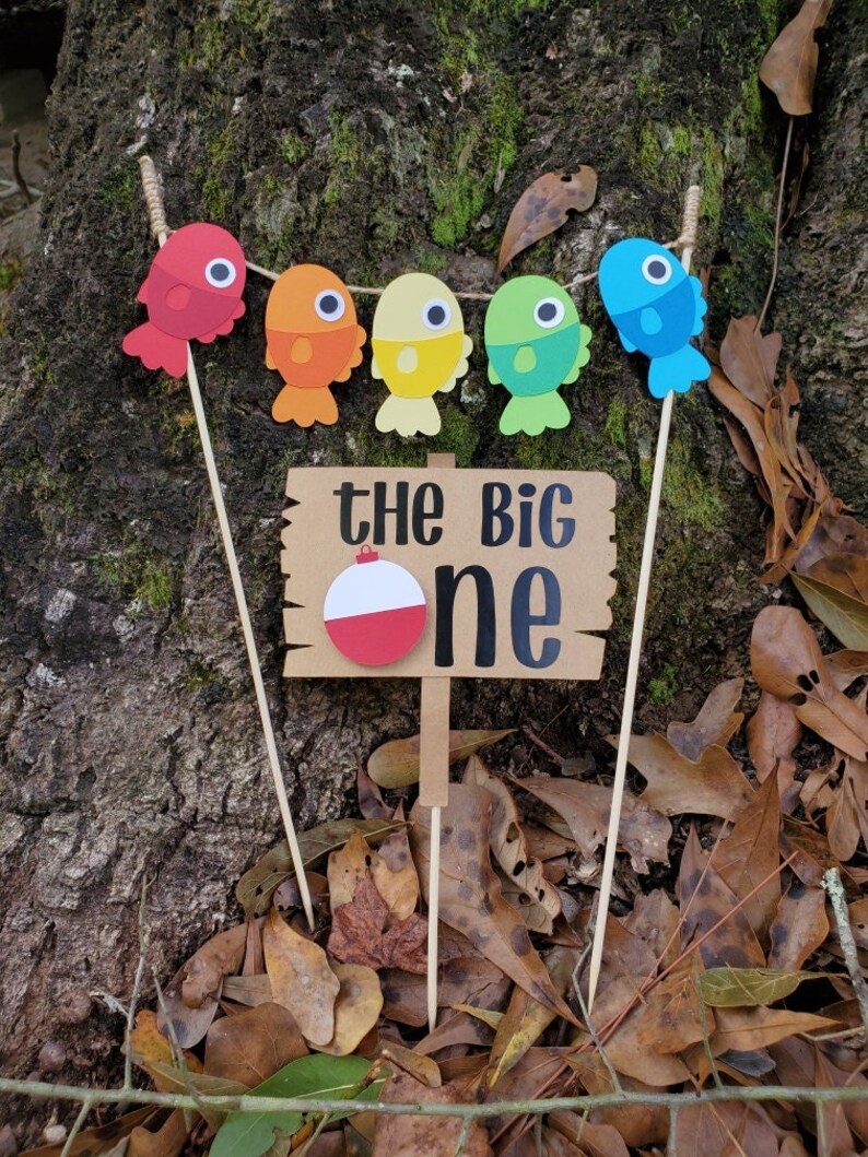 The Big One Cake Topper, O'fishally One, Fishing, Bobber, Fish Bob ...
