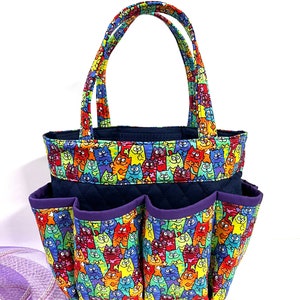 Colorful Cats Print Bingo Bag With FREE COIN Bag // Nurse Bag // Makeup ...