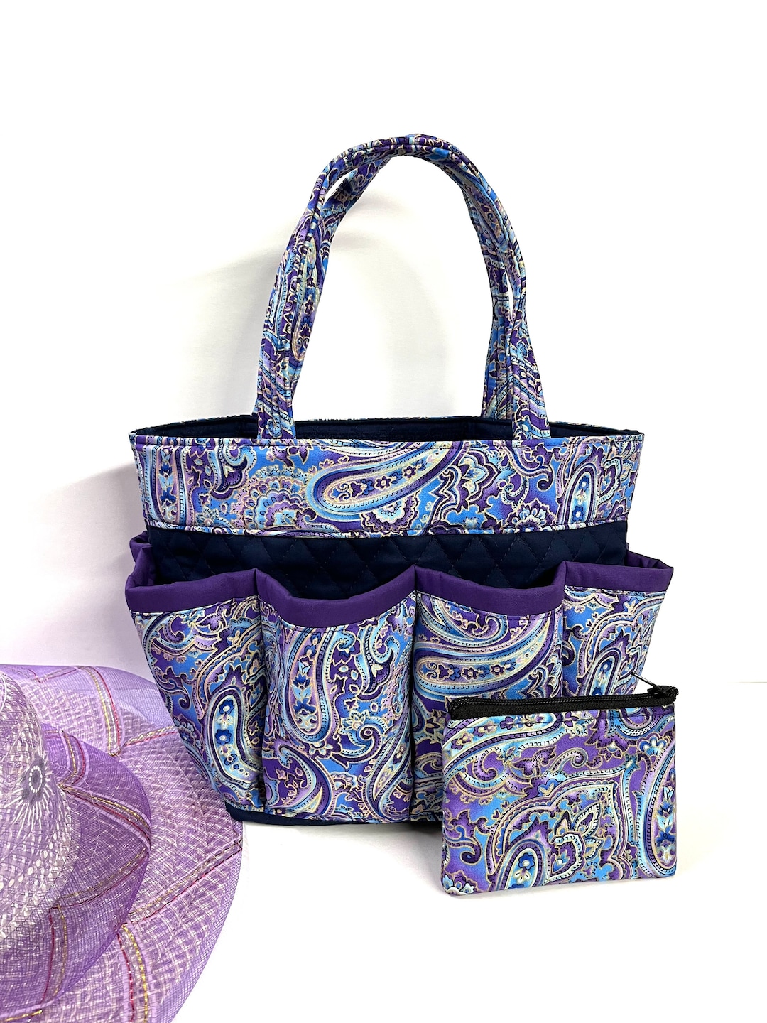 Paisley Print Bingo Bag With FREE COIN Bag // Nurse Bag // Makeup Bag ...