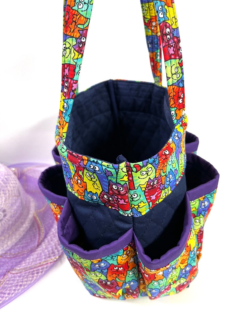 Colorful Cats Print Bingo Bag With FREE COIN Bag // Nurse Bag // Makeup ...