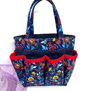 Floral in Blue Print Bingo Bag With FREE COIN Bag // Nurse Bag ...