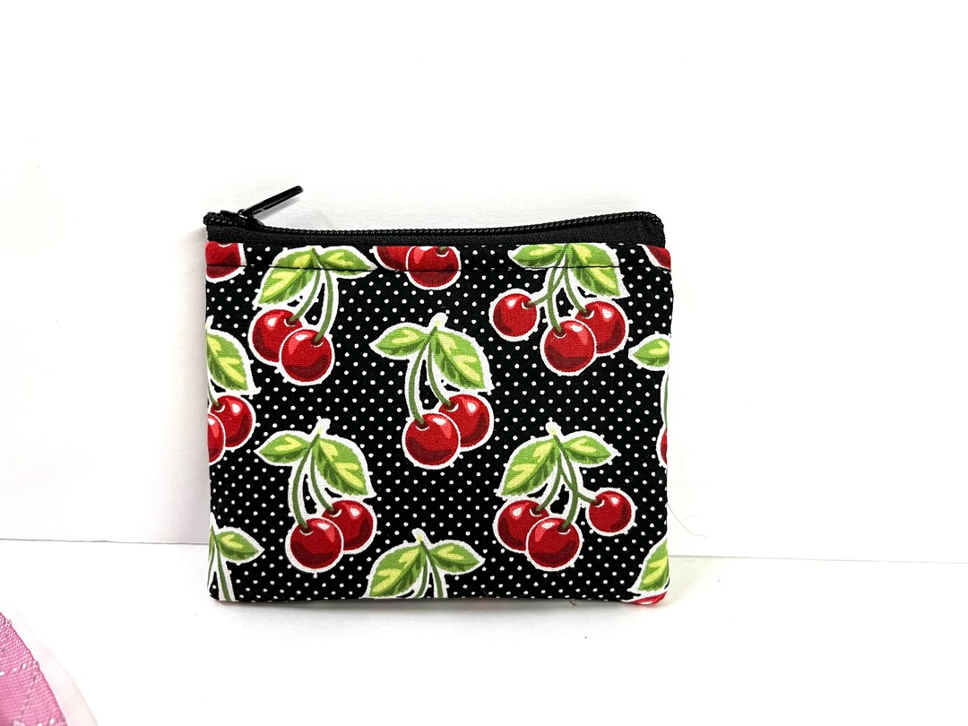 Cherry Print Coin Bag. - Etsy