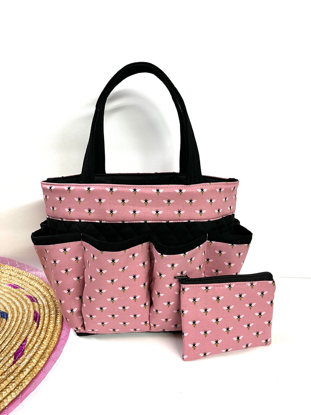 Bumble Bees Print Bingo Bag With FREE COIN Bag // Nurse Bag // Makeup ...