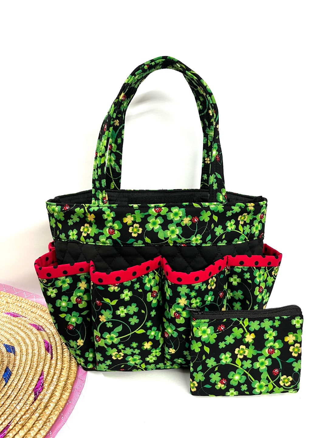 Four Leaf Clover With Ladybugs Print Bingo Bag With FREE COIN - Etsy