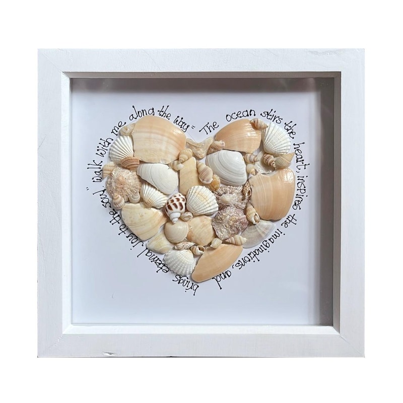 Shell Heart Artwork - Etsy UK