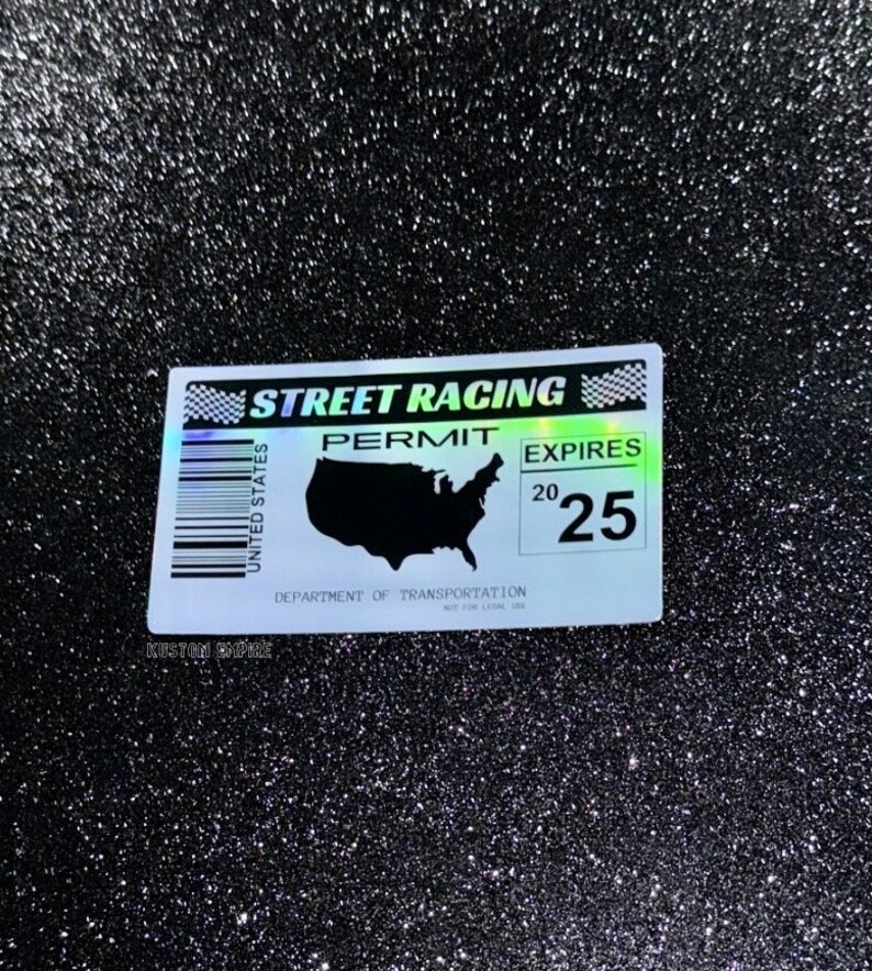 US Street Racing Permit Decal Sticker Outdoor Water/weather Proof ...