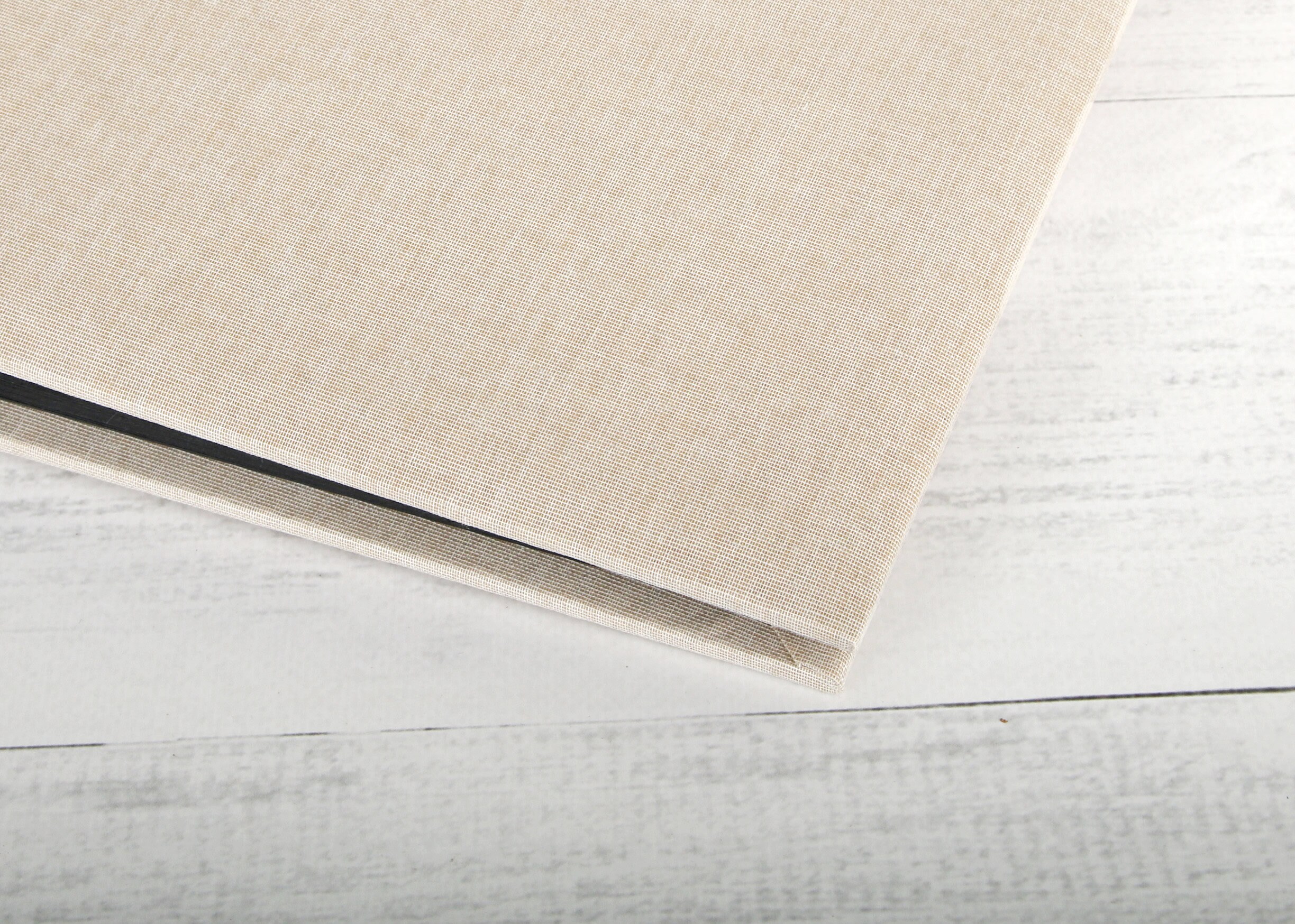 Personalized Beige Linen Wedding Photo Album: 100 Black Cards - Etsy