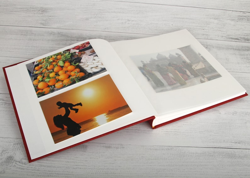 Red Linen Custom Printed Family Photo Album Photo Keepsake 30 - Etsy