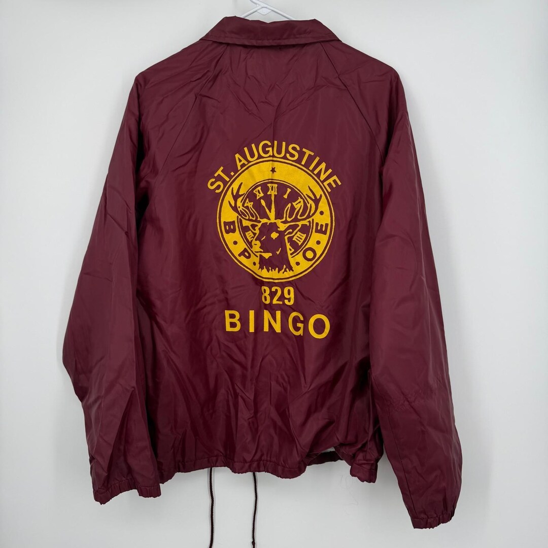 Auburn Sportswear Mens Burgundy Elks BPOE 829 Bingo Coach Jacket Size L ...