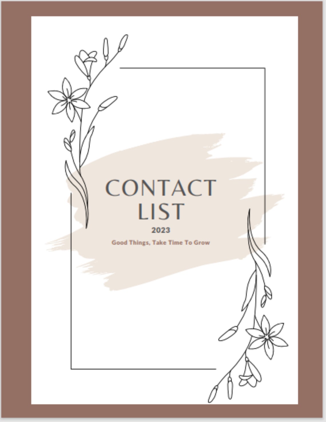Editable Contacts List, Fillable Address Book, Contacts Organizer ...