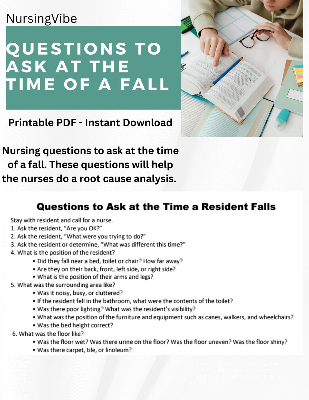 Nursing Questions to Ask at the Time of a Fall/ Nursing Help/ Process ...