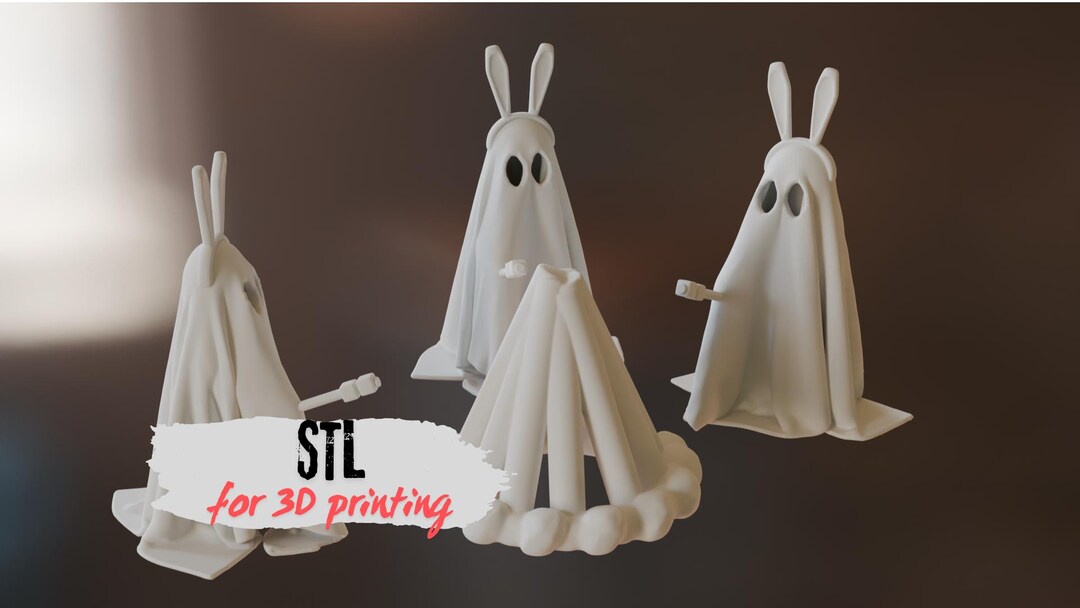 Easter Ghost STL | 3D Printable Bunny Ghost & Campfire Scene | Cute ...