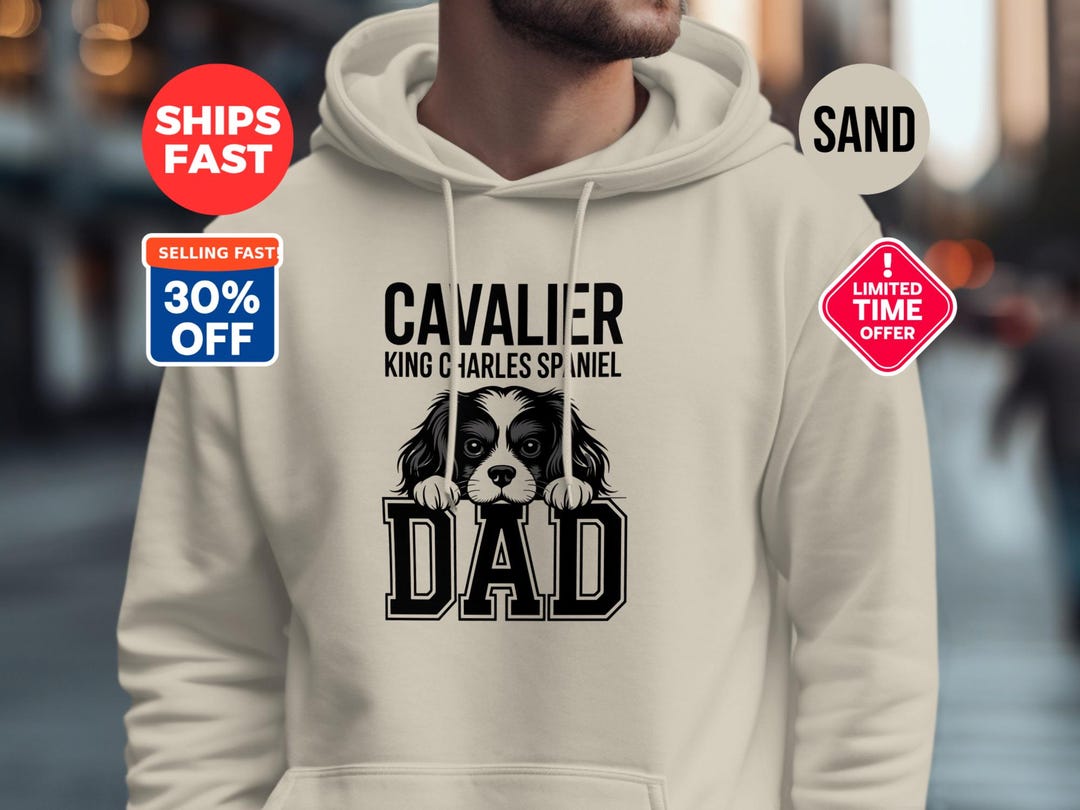 Cavalier King Charles Spaniel Dad Hoodie, Long Sleeve T-shirt, T-shirt ...