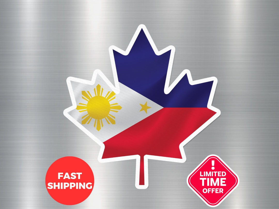 Canada and Philippines Flag Car Magnet, Unique Maple Leaf Design for ...