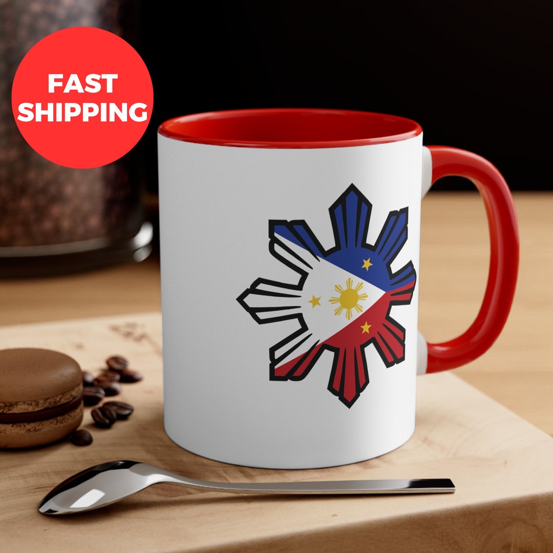 Custom Philippines Flag Accent Coffee Mug, 11oz, Filipino Design Mug ...