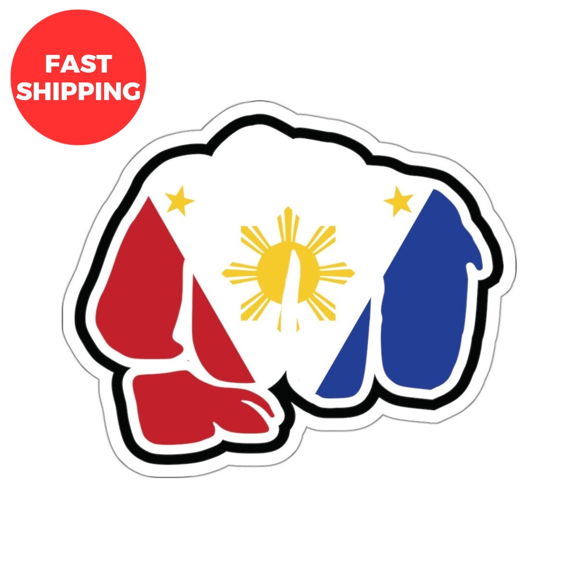 Fist Shape Philippines Logo Kiss-cut Stickers, Fist Philippines Flag ...