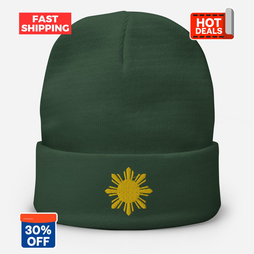 Filipino Design Embroidered Beanie, Philippines Design Beanie, Filipino ...