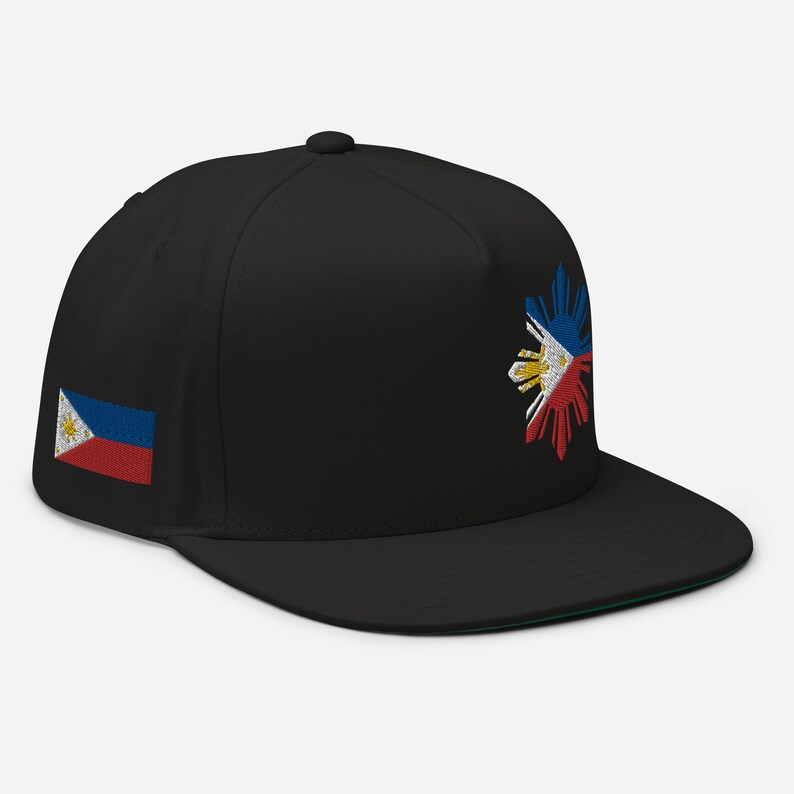 Filipino Embroidery Flat Bill Cap, Star Shape Philippines Flag ...