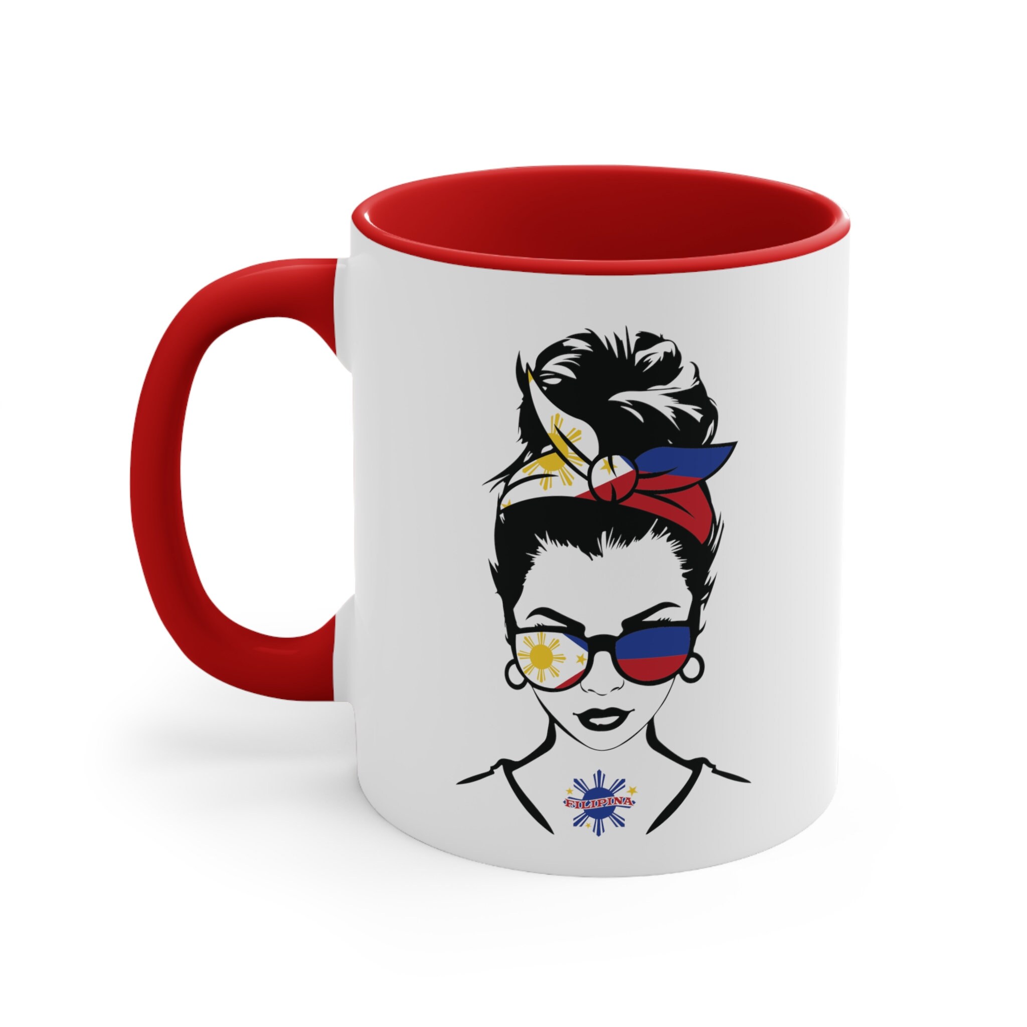 Personalized Philippines Mug, Custom Philippines Mug, Messy Bun ...