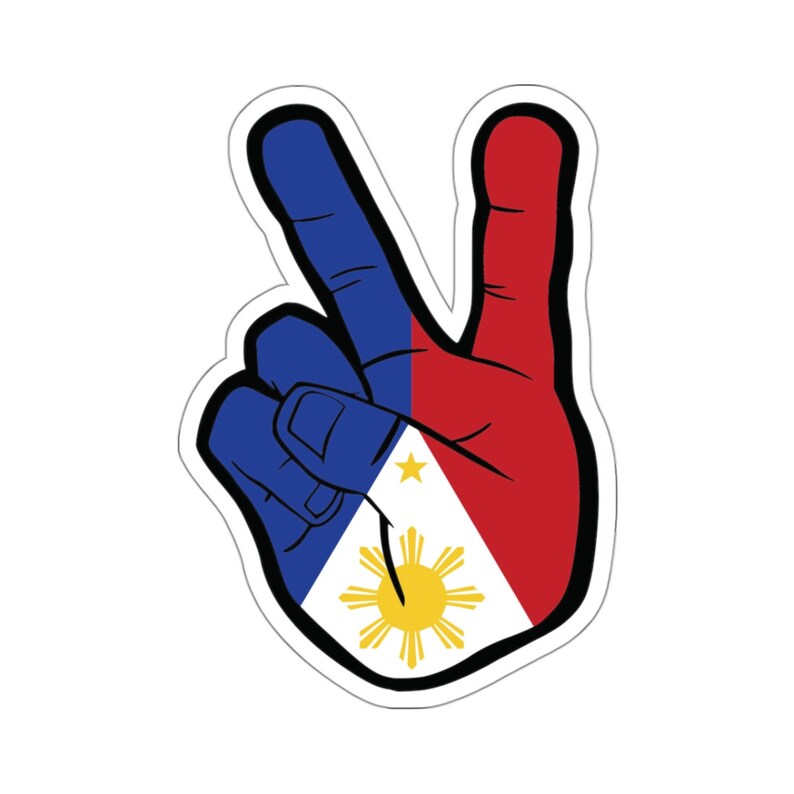 Peace Sign Philippines Flag Kiss-cut Stickers, Philippines Flag ...