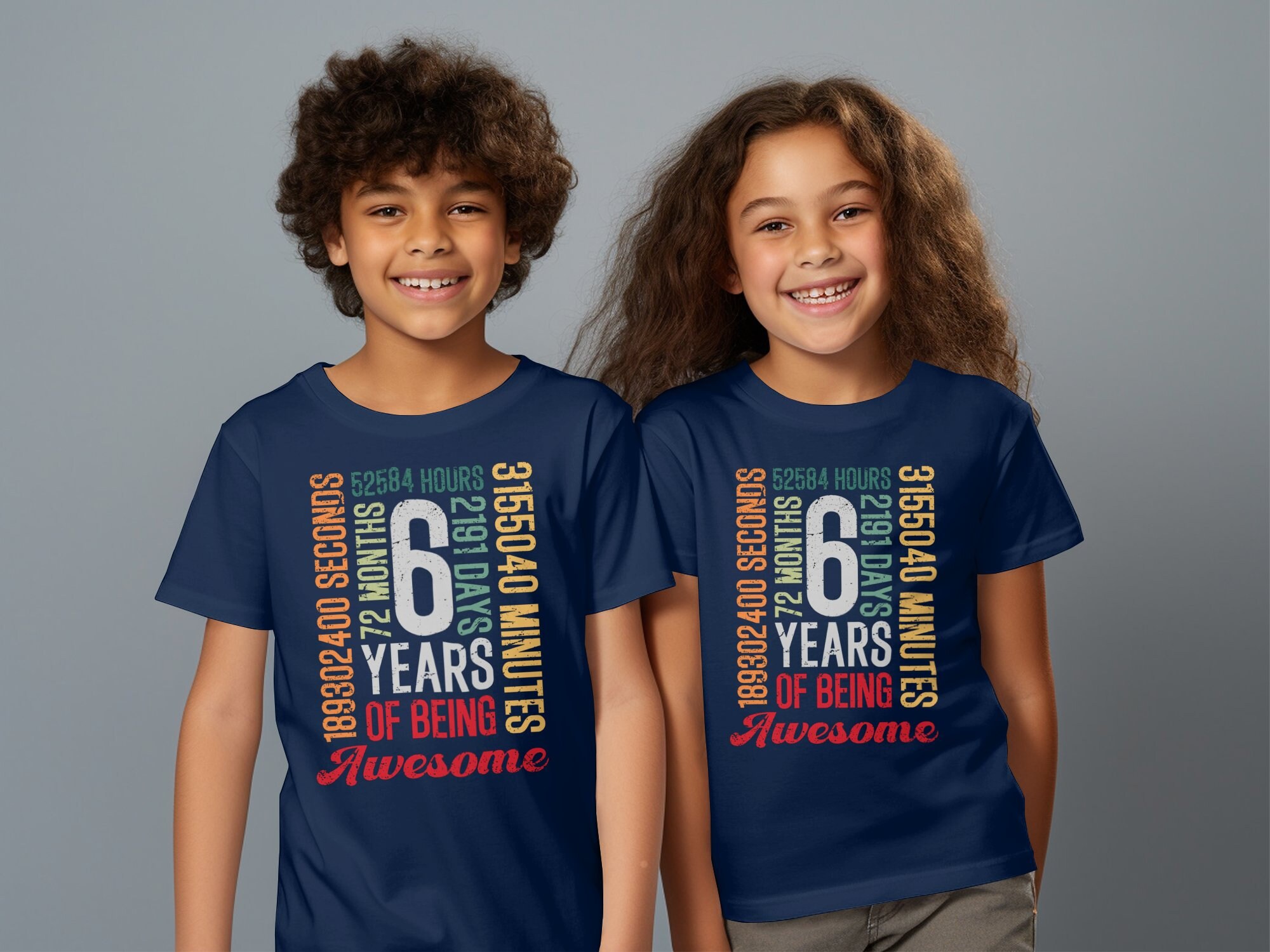 6 Years of Being Awesome Kids Birthday Shirt, 6th Birthday Youth T ...