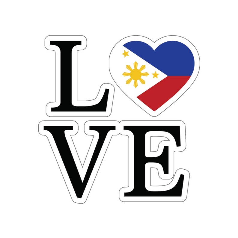 Love Heart Shape Philippines Flag Kiss-cut Stickers, Heart Shape ...