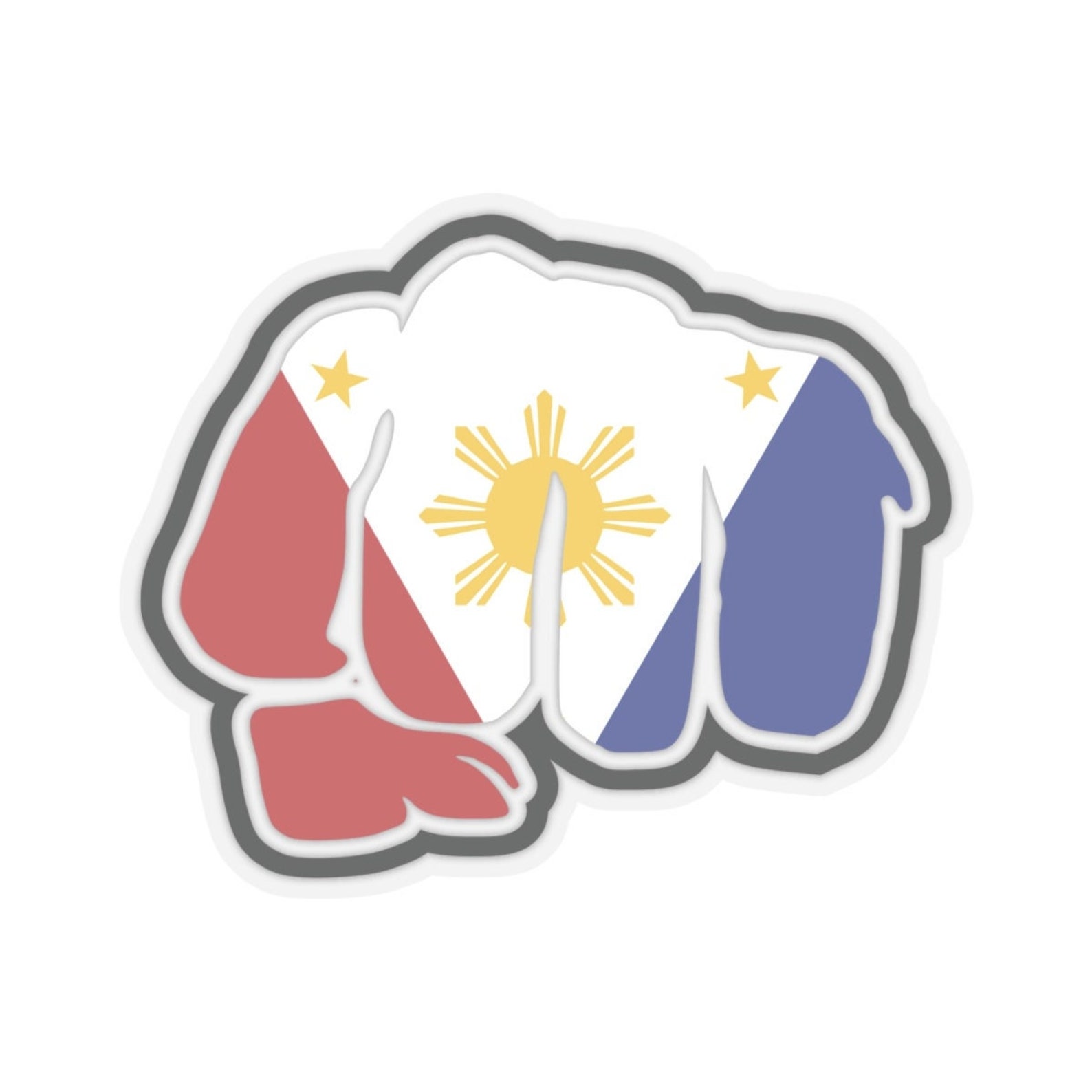 Fist Shape Philippines Logo Kiss-cut Stickers, Fist Philippines Flag ...