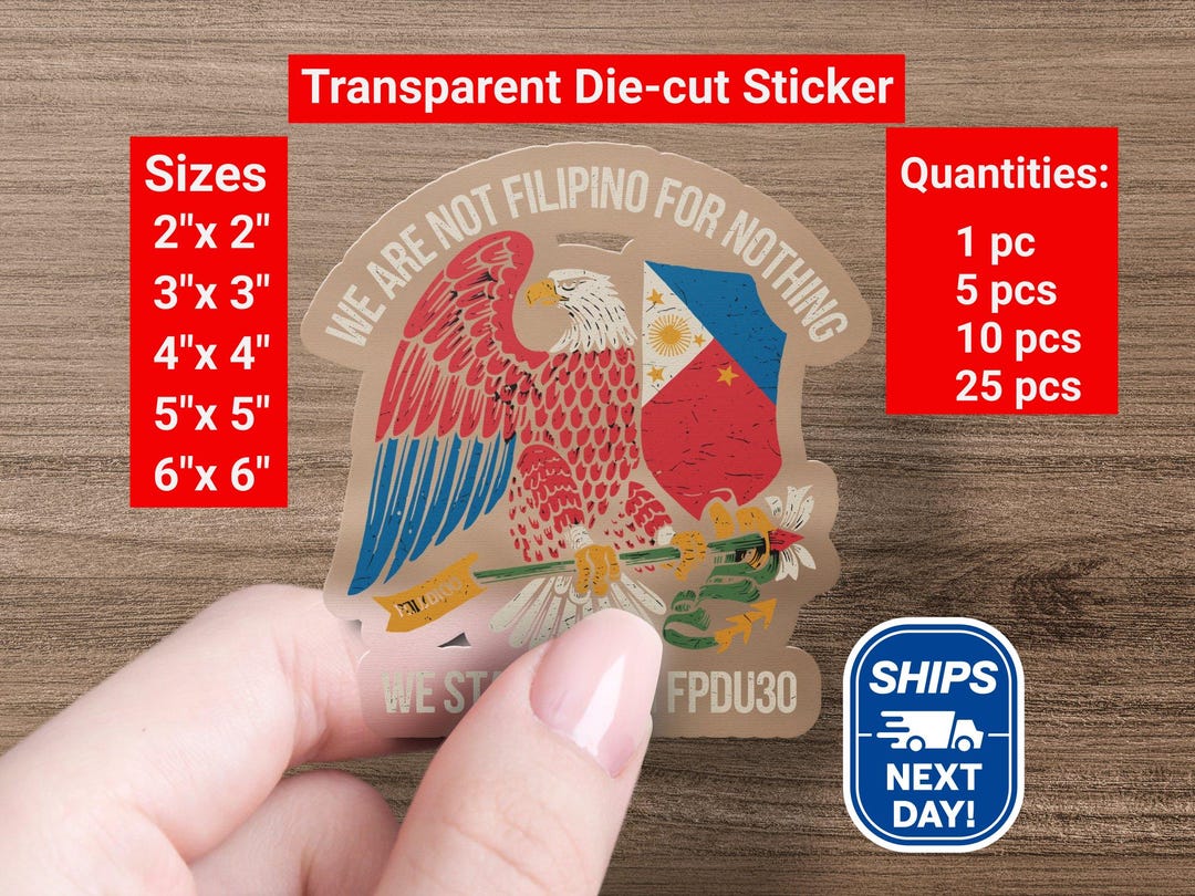Duterte Support Sticker, DU30 Support Sticker, Filipino Flag Design ...
