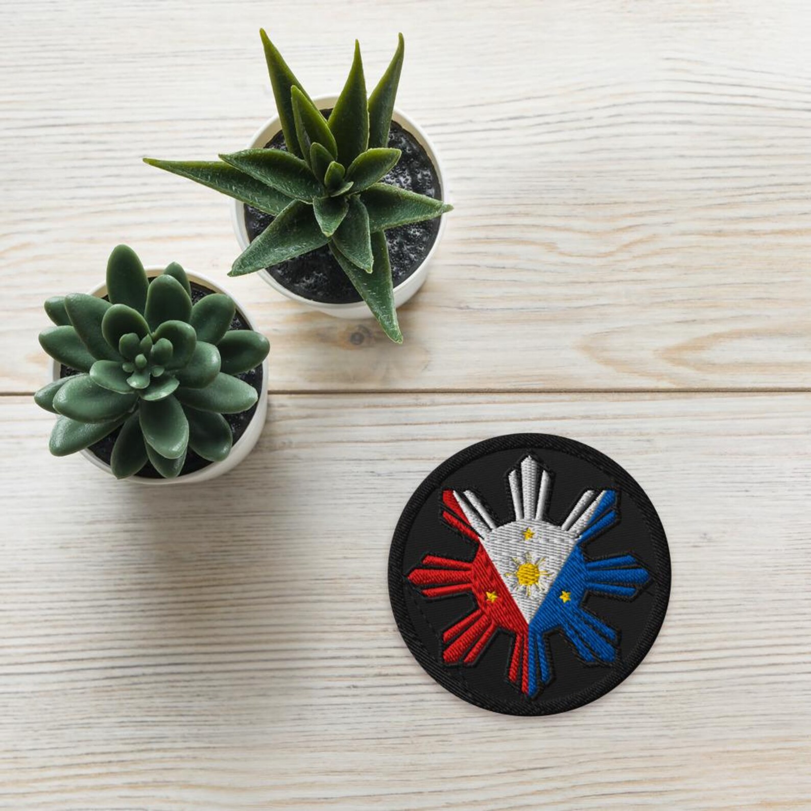 Custom Embroidered Patch, Sun Shape Philippines Flag Patch, Filipino ...