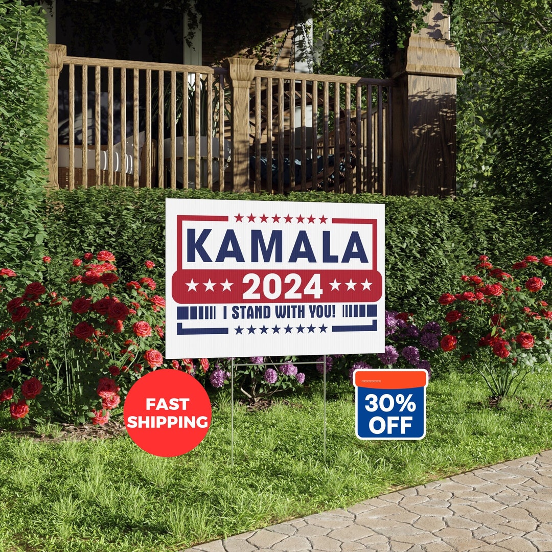 Kamala Harris 2024 Presidential Election, Democratic Party Yard Sign ...