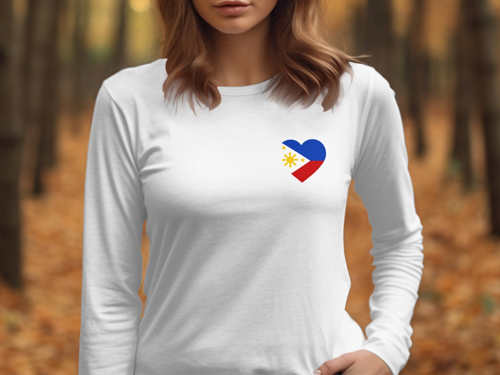 Filipino Heart Flag Design, Long Sleeve Shirt, Filipino Pride Wear ...
