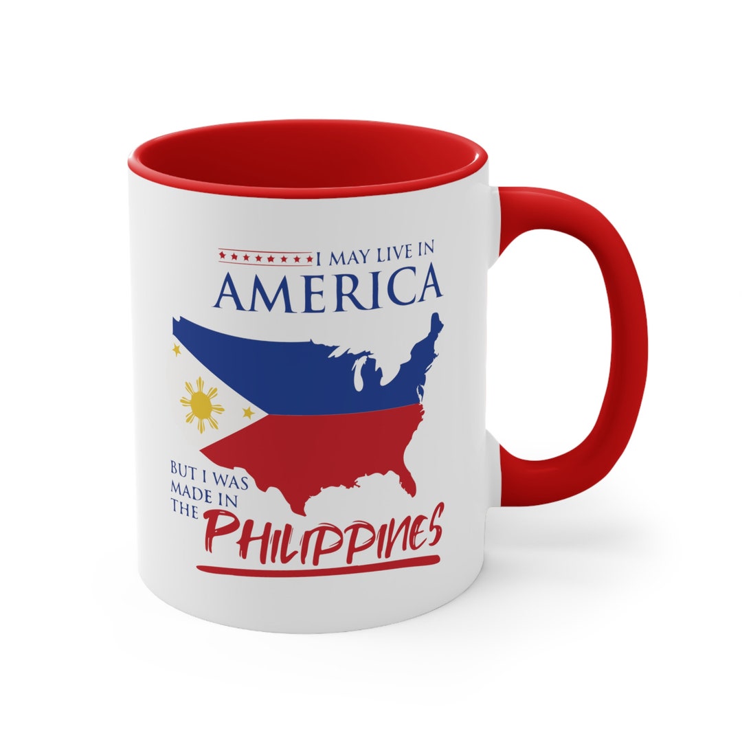 Filipino American Mug, Philippines Flag Accent Coffee Mug, 11oz ...