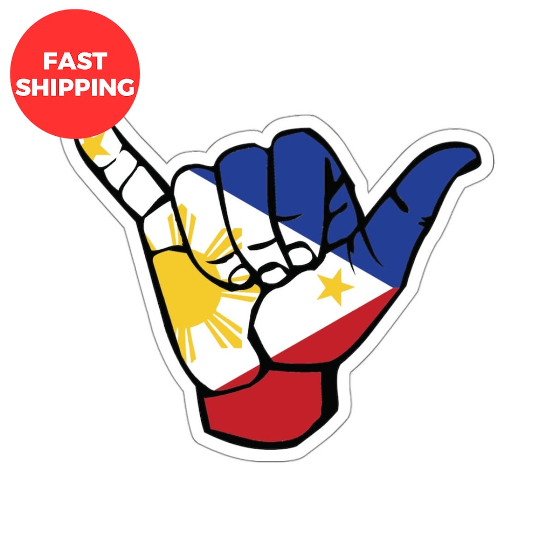 Shaka Hand Sign Philippines Flag Kiss-cut Stickers, Philippines Flag ...