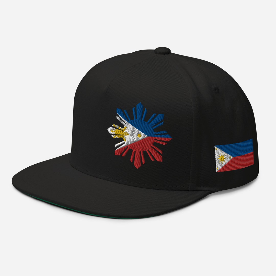 Filipino Embroidery Flat Bill Cap, Star Shape Philippines Flag ...